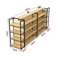 China Black Four-Tier Durable Aluminum+Wood Standing Type Multifunctional Classic Kitchen Storage Rack for Workshop Use for sale