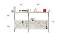 China Kitchen White Minimalist Modular Track Wall Shelving Aluminum/Steel Adjustable Durable 2 Shelves Easy Install Painted Finish for sale