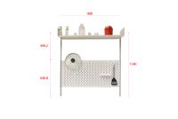 China Kitchen White Minimalist Modular Track Wall Shelving Aluminum/Steel Adjustable Durable 2 Shelves Easy Install Painted Finish for sale