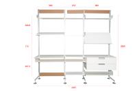 China White Minimalist Modular Track Wall Shelving System Adjustable Metal Shelves for Bedroom Living Room-Clothing Food Storage for sale