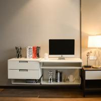 China White Modular Wall Shelving System Adjustable Track Mounted Floating Shelves with Drawer for sale