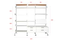 China Wall-Mounted 5-Layer Modular Shelf White Bedroom Floating Shelves Adjustable Modern Steel Modular Wall Unit Drawer for Clothing for sale