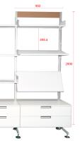 China Wall-Mounted 5-Layer Modular Shelf White Bedroom Floating Shelves Adjustable Modern Steel Modular Wall Unit Drawer for Clothing for sale