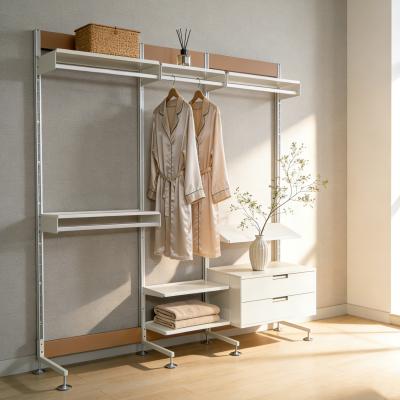 China White Minimalist Standing Type Multifunction Shelf Drawer FreeFrame Series Steel Floating Shelving for Living Room Clothing Food for sale