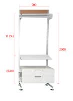 China White Minimalist Standing Type Multifunction Shelf Drawer FreeFrame Series Steel Floating Shelving for Living Room Clothing Food for sale