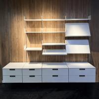 China Minimalist Steel Float Modular Wall Shelving System White Coated Multifunction Living Room Storage & Display Easy Assembly for sale