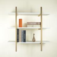 China 2025 New Wall-Mounted Aluminum Italian Style Bookshelf Living Room Furniture for Hotel and Apartment Storage Racks for sale