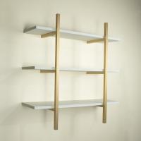 China 2025 New Wall-Mounted Aluminum Italian Style Bookshelf Living Room Furniture for Hotel and Apartment Storage Racks for sale