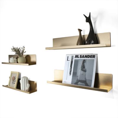 China Simple Design Hanging Metal Wall-mounted Shelf Floating Shelf with Screw Hardware for sale