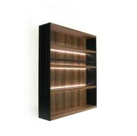 China Kitchen Shelf Organizer Drain Rack with Lighted Background Glass Display Racks Living Room Cabinets for sale
