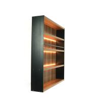 China Kitchen Shelf Organizer Drain Rack with Lighted Background Glass Display Racks Living Room Cabinets for sale