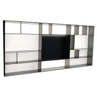 China Latest Living Room Wall Hung Tv Light Tv Stand Cabinets Furniture Set Design Modern Luxury Floating Black Tv Units Cabinet for sale