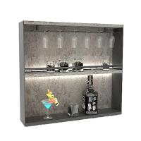 China Italy Style Cabinet Aluminum Wood Storage Holders & Racks for Kitchen Wine Display Bar Cabinet for sale