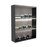 China Italy Style Cabinet Aluminum Wood Storage Holders & Racks for Kitchen Wine Display Bar Cabinet for sale