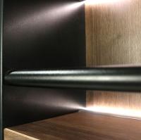 China Italian Luxury Modern Kitchen Cabinet with LED Light MDF Storage Shelf Spice Rack Wooden Aluminum Panel for sale