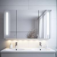 China Factory Size Customization Cabinet Mirror Modern Simplicity Bathroom Smart Aluminum Mirror With LED for sale
