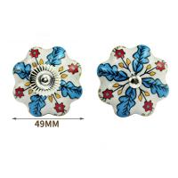 China Vintage Bohemian Ceramic Petal Shape Colorful Handle Knob Kitchen Bedroom Drawer Cabinet Door Handle for sale
