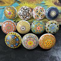 China Vintage Bohemian Ceramic Handle Knob Classic Style Cartoon Kitchen Bedroom Drawer Cabinet Door Handle for sale
