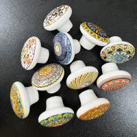 China Vintage Bohemian Ceramic Handle Knob Classic Style Cartoon Kitchen Bedroom Drawer Cabinet Door Handle for sale