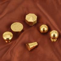 China Hot Sales Modern Solid Brass Hammered Style Bright Gold Handles Knobs for Cabinets Wardrobes Drawers-Durable & Easy Installation for sale