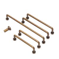China New Zinc Vintage American Hardware Antique Bronze U Shape Durable Entry Cabinet Door Handle Knobs for Drawer Easy Installation for sale