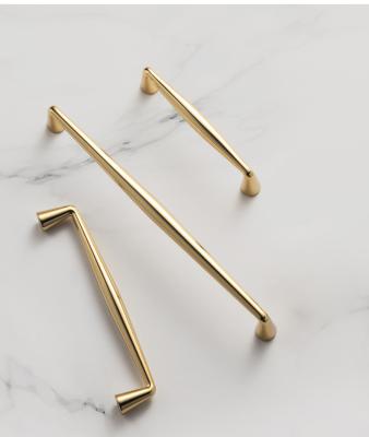 China Contemporary Gold Brass Zinc Pull Handles & Door Knobs for Exterior Outdoor Kitchen Bedroom Bathroom-Easy Installation for sale