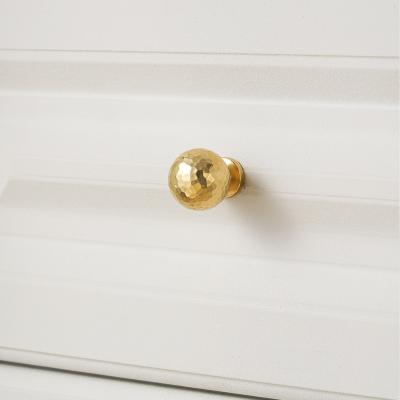 China Solid Brass Gold Hammered Texture Modern Chinese French American Style Cabinet Wardrobe Drawer Door Handle Durable 24x31mm Easy for sale