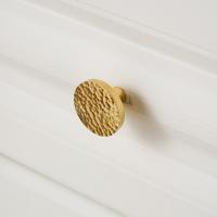 China Solid Brass Gold Hammered Texture Modern Chinese French American Style Cabinet Wardrobe Drawer Door Handle Durable 24x31mm Easy for sale