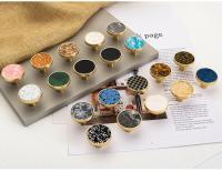 China Hot Sale Modern Round Cabinet Door Knob Brushed Zinc Gold with Screws Wardrobe and Dresser Drawer Handles for Kitchen Use for sale