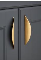 China Modern Minimalist Solid Brass Invisible Handle Light Luxury Gold Drawer Pull Wardrobe Door Handle for Kitchen & Exterior Use for sale