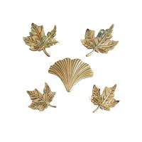 China Solid Brass Gold Luxury Modern Wardrobe Handle Elegant Maple Leaf Design for Kitchen Dresser Bedroom Bathroom Exterior Hotel Use for sale