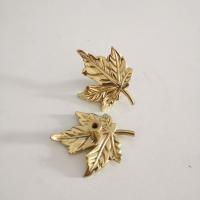 China Solid Brass Gold Luxury Modern Wardrobe Handle Elegant Maple Leaf Design for Kitchen Dresser Bedroom Bathroom Exterior Hotel Use for sale
