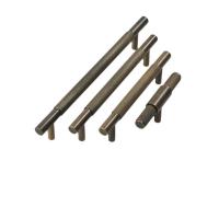 China Modernity Minimalist Nordic Brass T-Bar Long Handle Adjustable Cabinet Wardrobe Door Hardware with Knurled Door Knob for sale