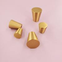 China Modern Minimalist Solid Brass Cone Handle Single Hole Cabinet Door Knob for Kitchen & Bedroom Furniture Gold Drawer Brass Gold for sale