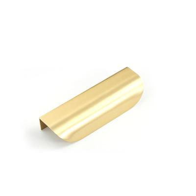 China Solid Brass Golden Edge Pull Handle Brass Drawer Shell Cabinet  Pull for Kitchen Bedroom for sale