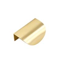 China Solid Brass Golden Edge Pull Handle Brass Drawer Shell Cabinet  Pull for Kitchen Bedroom for sale