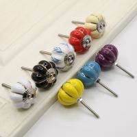 China Vintage Pumpkin Ceramic Adjustable Handle Knobs Midcentury Modern Eco-Friendly Colorful Pulls Durable Easy Bedroom Hotel for sale