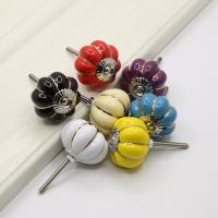 China Vintage Pumpkin Ceramic Adjustable Handle Knobs Midcentury Modern Eco-Friendly Colorful Pulls Durable Easy Bedroom Hotel for sale