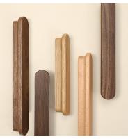 China Modern Minimalist Walnut Drawer Cabinet Door Handle Long Wooden Log Style Wardrobe Knob for Dresser Use for sale