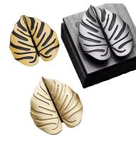 China Antique Zinc Alloy Leaf Pair Handle Light Luxury High-End Cabinet Door Handle for Wardrobe Drawer Closet Shoe Wine Cupboard for sale