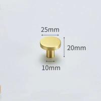 China Modern Classic Round Solid Brass Knobs with Brushed Gold Finish for Dresser Drawer Bedroom & Bathroom Cabinets & Kitchen Use for sale