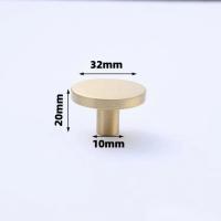 China Modern Classic Round Solid Brass Knobs with Brushed Gold Finish for Dresser Drawer Bedroom & Bathroom Cabinets & Kitchen Use for sale