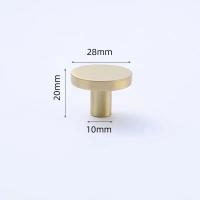China Modern Classic Round Solid Brass Knobs with Brushed Gold Finish for Dresser Drawer Bedroom & Bathroom Cabinets & Kitchen Use for sale