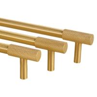China 2025  Knurling Brass Handles Solid Brass Gold Cabinet Door Kitchen Drawer Handle Furniture Hardware for sale