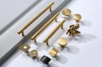 China Hot-Brushed Brass T-Bar Knurled Handles Gold Kitchen Cupboard and Furniture Hardware for Cabinets Dressers Wardrobes Drawers for sale