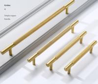China Hot-Brushed Brass T-Bar Knurled Handles Gold Kitchen Cupboard and Furniture Hardware for Cabinets Dressers Wardrobes Drawers for sale