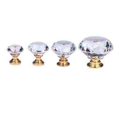 China 2025 Crystal Diamond Shape Kitchen Bedroom Hotel Cabinet Handles Knobs with Easy Installation for sale