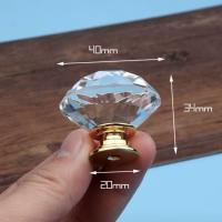 China 2025 Crystal Diamond Shape Kitchen Bedroom Hotel Cabinet Handles Knobs with Easy Installation for sale