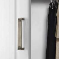China Vintage Bronze Cabinet Door Handle Simple European Antique Cabinet Wardrobe Furniture Handle Carved Retro Door Handle for sale