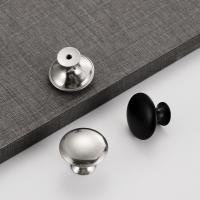 China Modern Silver Black Drawer Handle and Knob Plating Round Cabinet Knobs for Furniture for sale